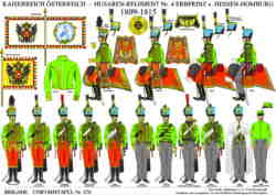 Plate 378: Austrian Empire: Hussar Regiment No.4 Erbprinz von Hesse ...